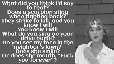 Taylor Swift ~ mad woman ~ Lyrics